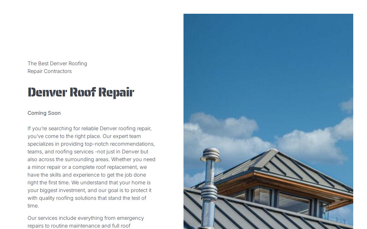 Denver Roof Repair And Installation - Boulder, Denver, Lakewood